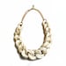 White Chunky Chain Necklace With Gold Specks, Oversized Chunky Chain ...