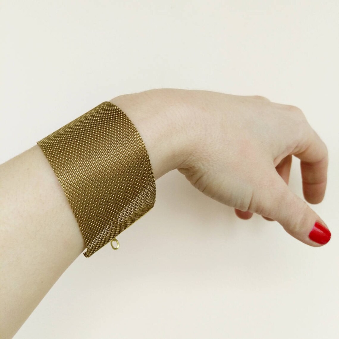Wide Cuff Bracelet Women Gold Mesh Bracelet Minimalist | Etsy