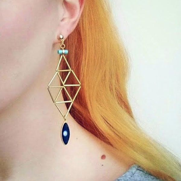 Rhombus Earrings - Etsy