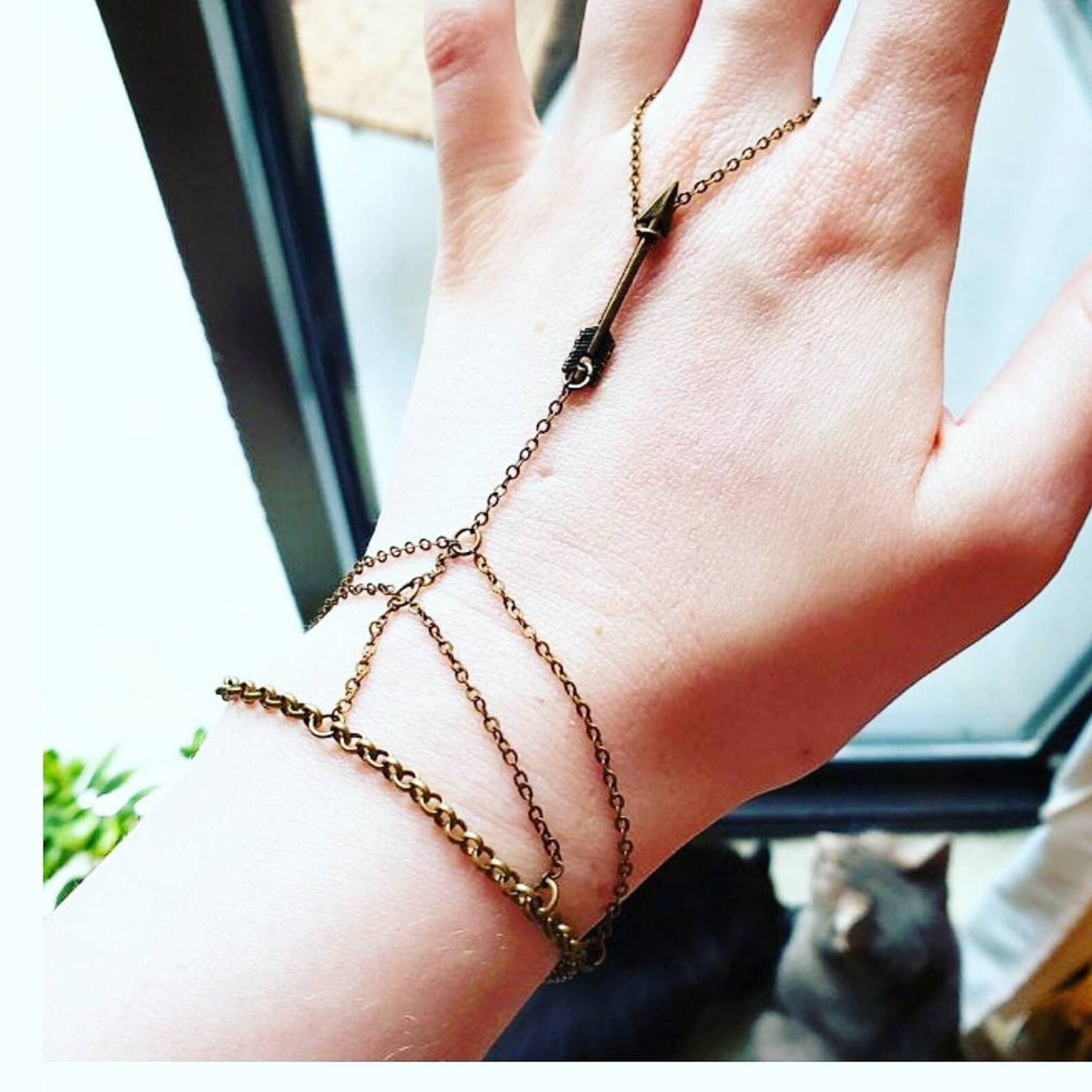 Arrow Hand Chain Bracelet Hand Piece Finger Bracelet Body - Etsy