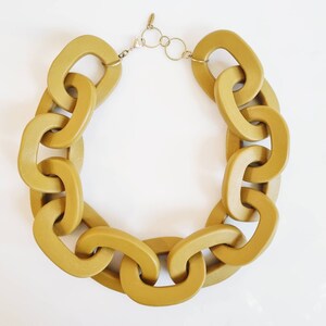 Honey Mustard Giga Chain, Huge Bottega Chain Necklace, Chain Link ...