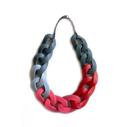 Concrete Grey Chain Link Necklace Chunky Grey Oversized - Etsy