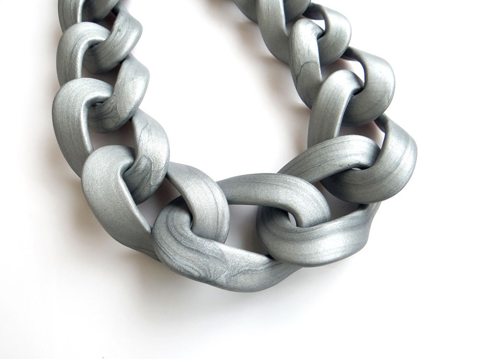 Silver Chain Link Necklace Chunky Chain Link Necklace - Etsy
