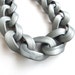 Silver Chain Link Necklace, Chunky Chain Link Necklace, Polymer Clay ...