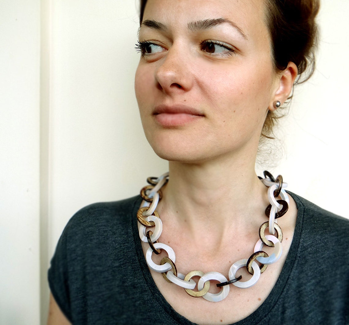 Oversized Chunky Chain Coco Link Necklace Polymer Statement | Etsy