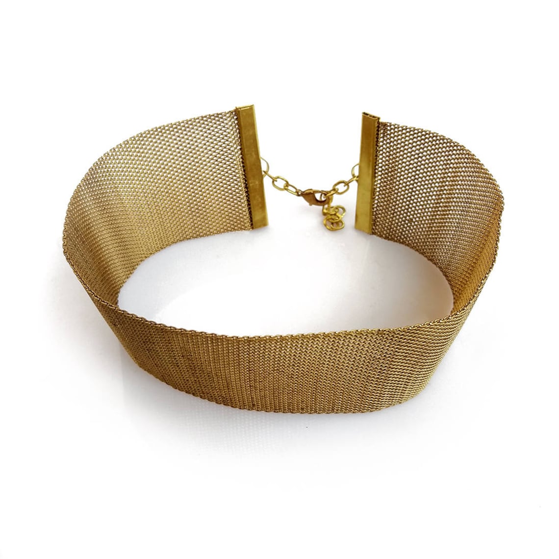 Wide Choker Metal Choker Necklace Gold Collar Mesh Choker | Etsy