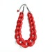 Red Oversized Chain Necklace, Cherry Red Chain Link Necklace, Polymer ...