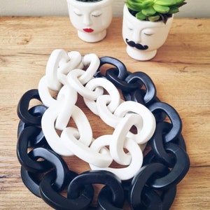 Really Big Black Chain Link Necklace, Huge Chunky Contemporary Polymer ...