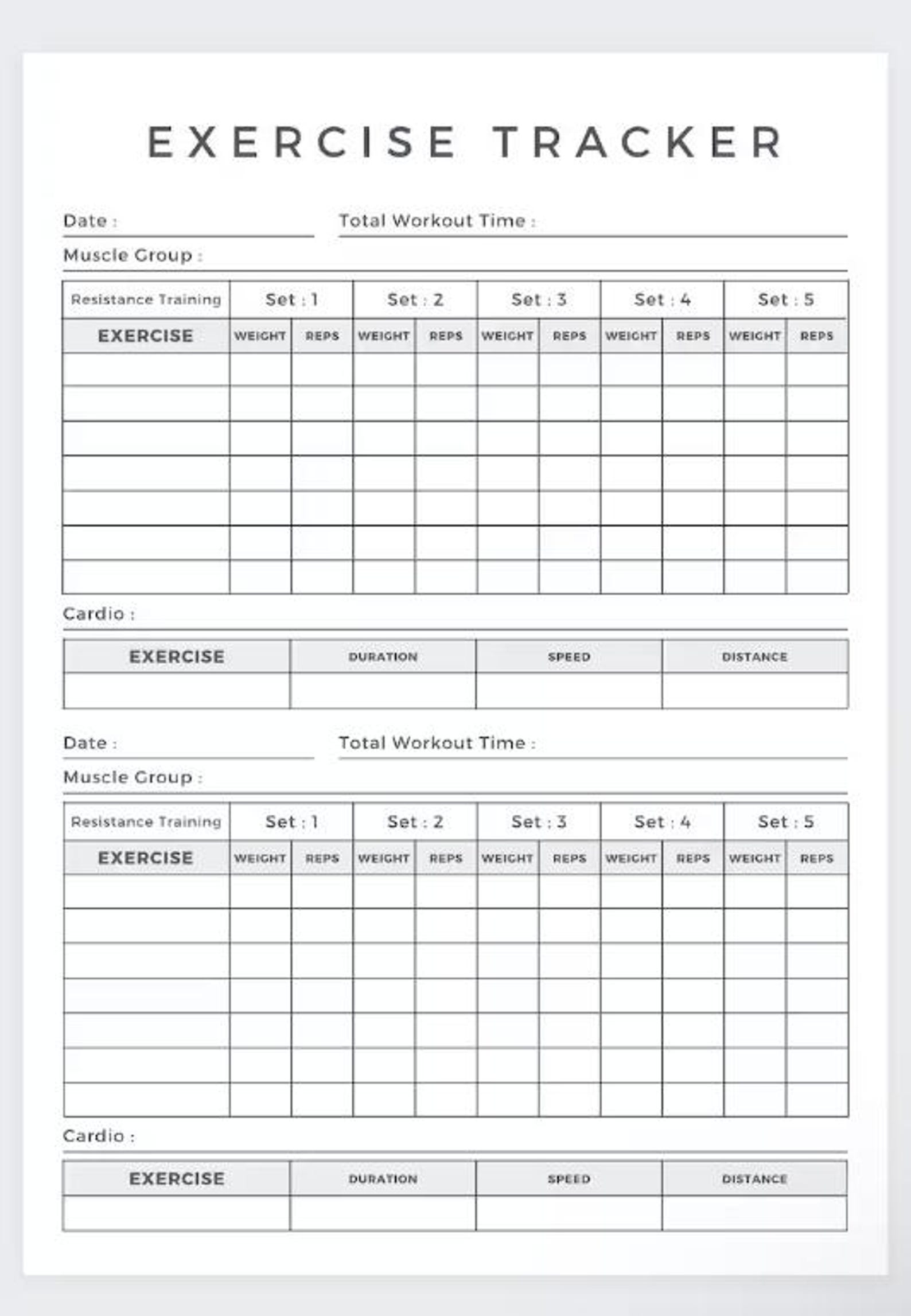 Notable Exercise Tracker - Etsy