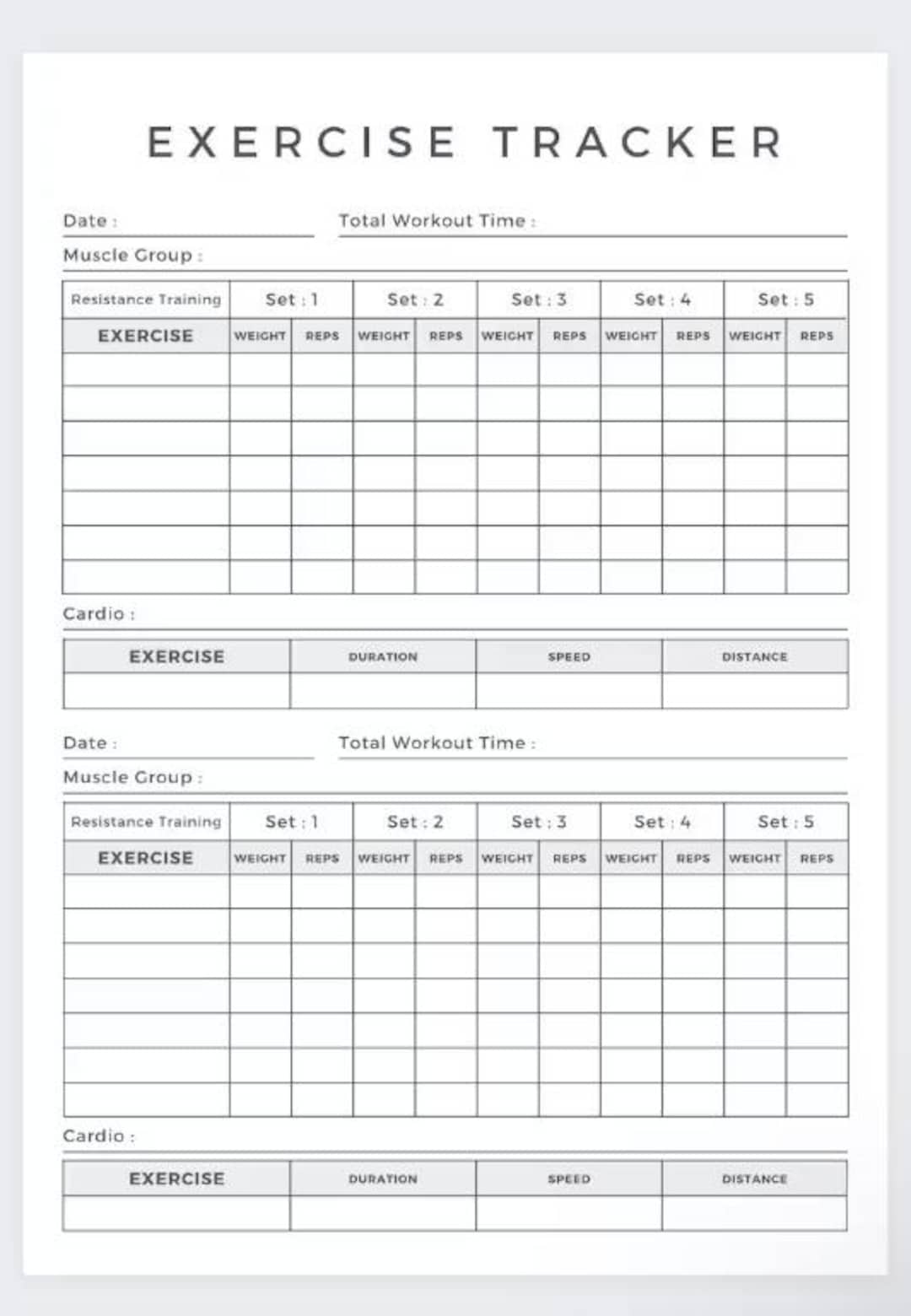 Notable Exercise Tracker - Etsy