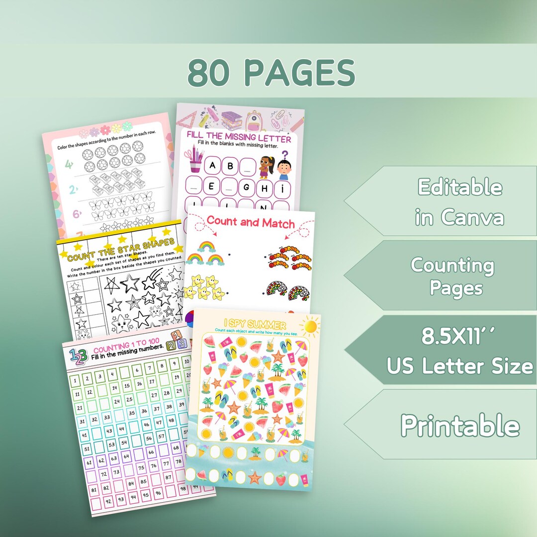 Ultimate Kids Activity Bundle, Coloring, Counting, Mazes, Homeschooler ...