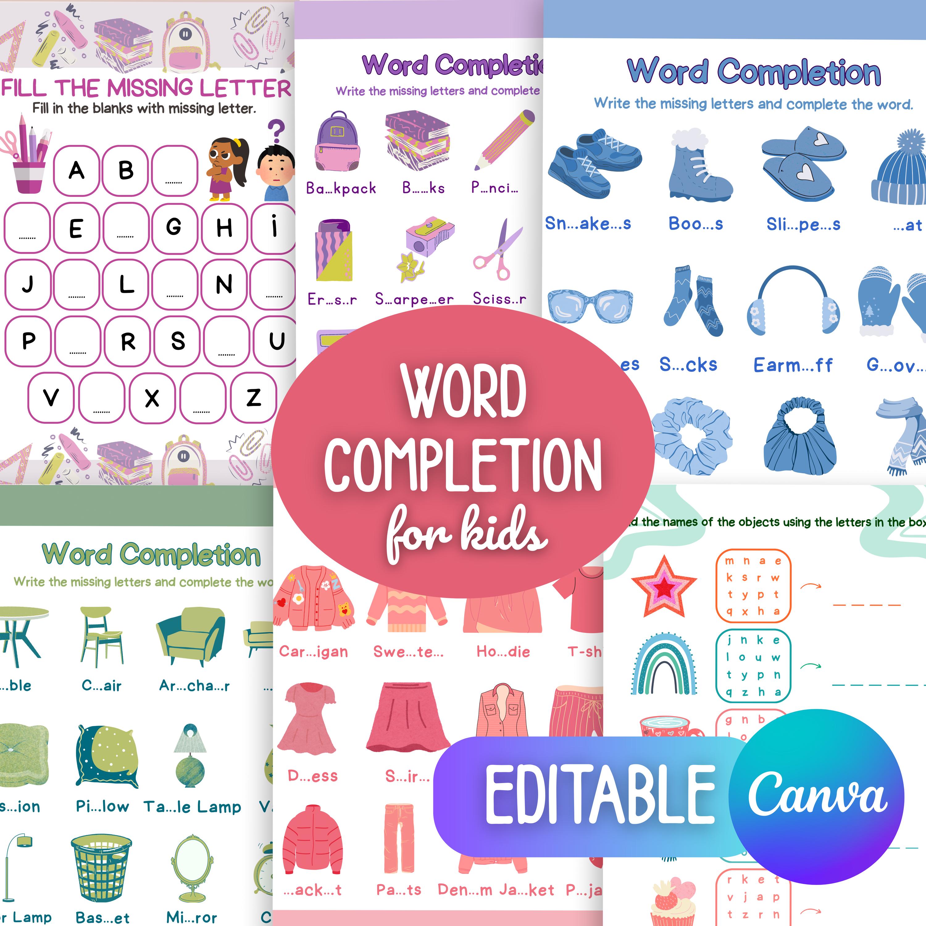 Editable Spelling Worksheets for Kids | Printable Word Activities ...