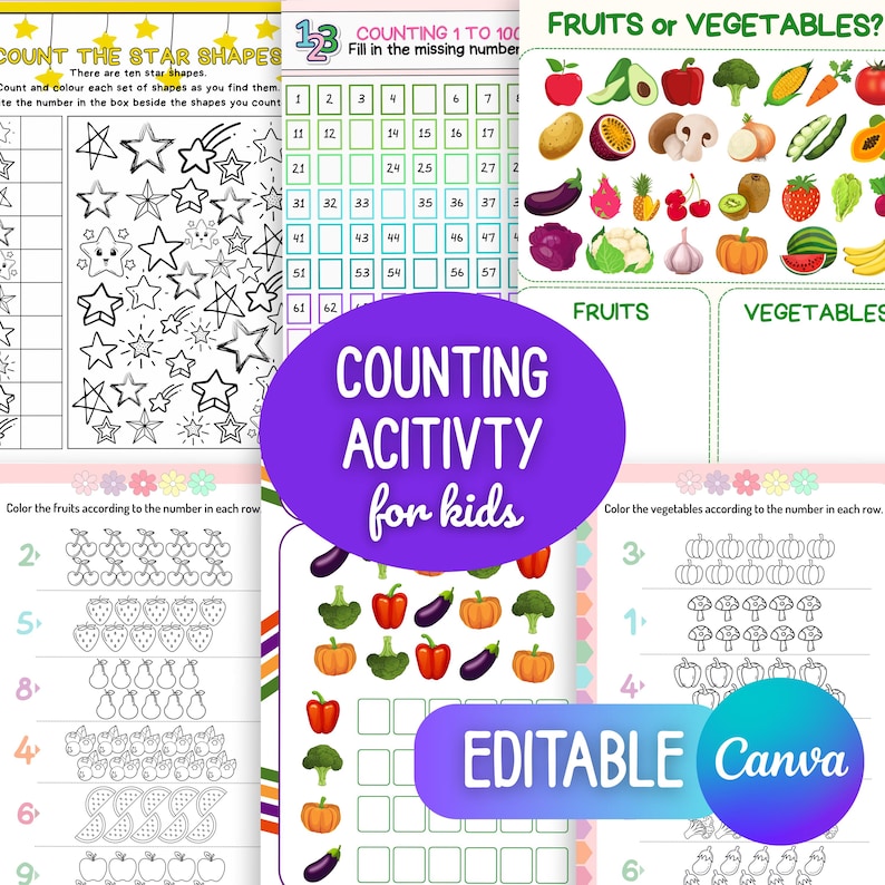 Preschool Counting Worksheets | Numbers 1-10 Math Activity (PDF ...