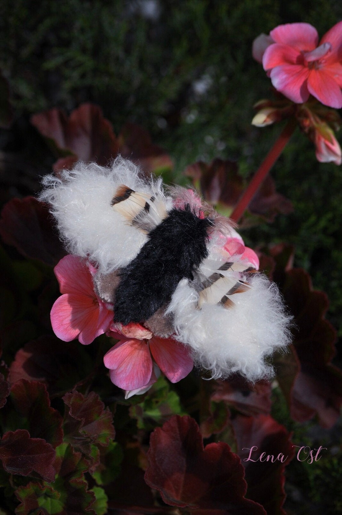 Bohemian White Teddy Butterfly Moth Brooch Pin Feathers - Etsy