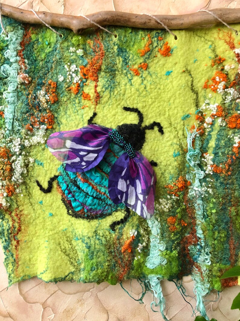 Bug Felt Wall Hanging Fly Felted Picture Wall Home Decor | Etsy