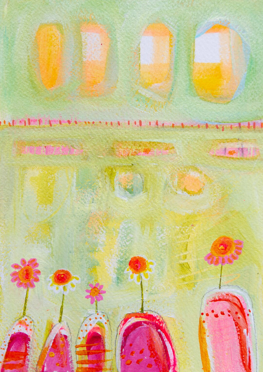 Dance in the Light Abstract Flower Painting by Laura Gaffke - Etsy