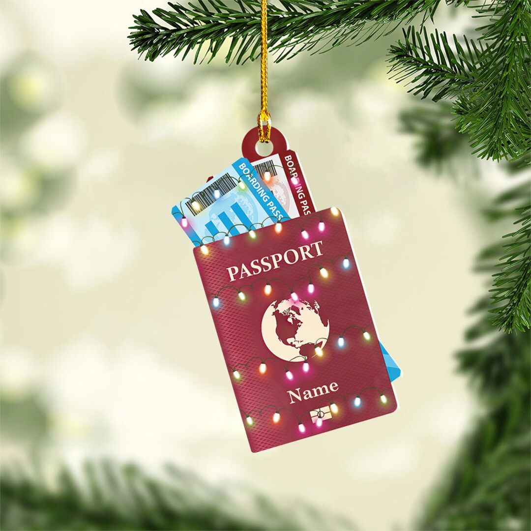 Christmas Passport Christmas Light Ornament Xmas Tree Decor - Etsy
