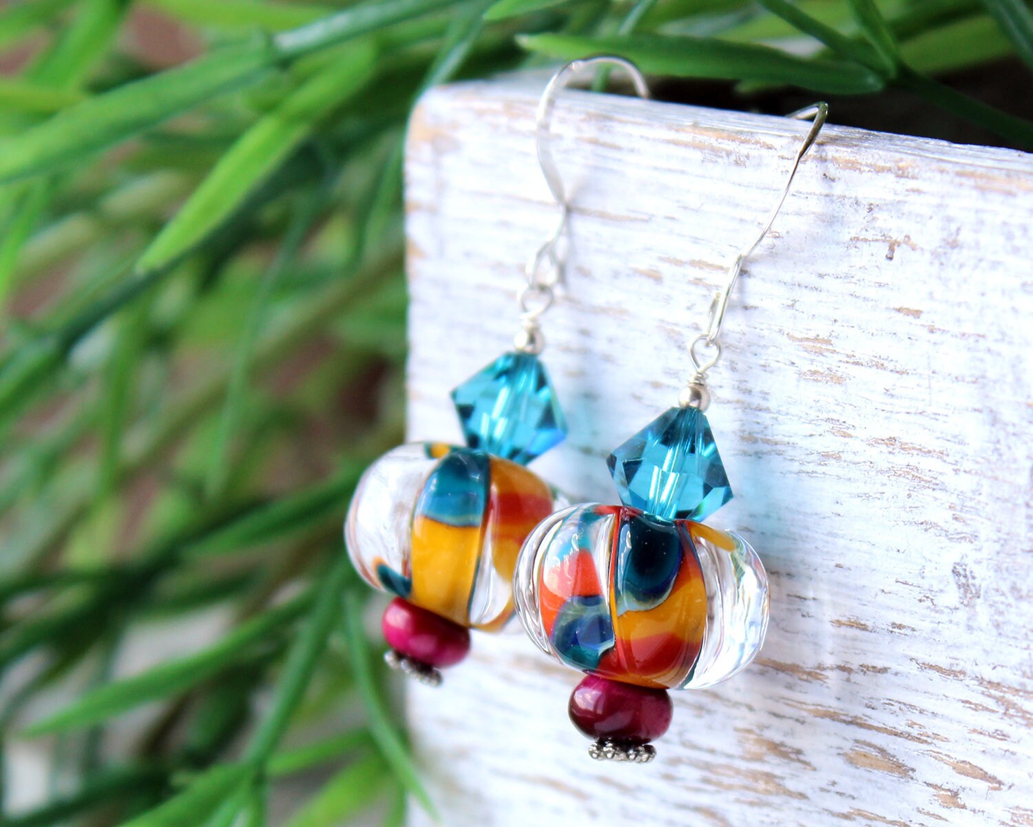 Her Colorful Earrings Sterling Silver