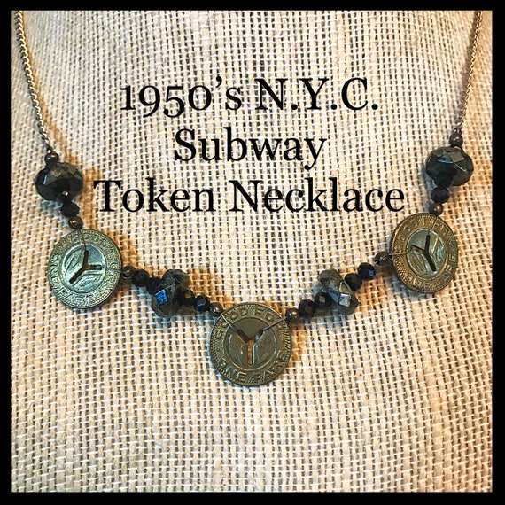 Vintage Subway Token Necklace | Etsy