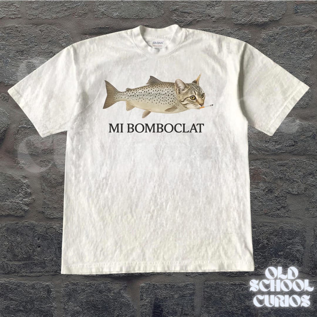 Bomboclat Fish Cat Meme Vintage Style Shirt, Funny Fish Tee, Mi ...