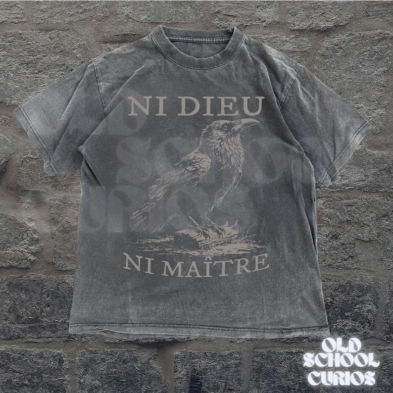 Vintage 90s Graphic Anti-authoritarian Shirt, Ni Dieu Ni Maître, No God ...