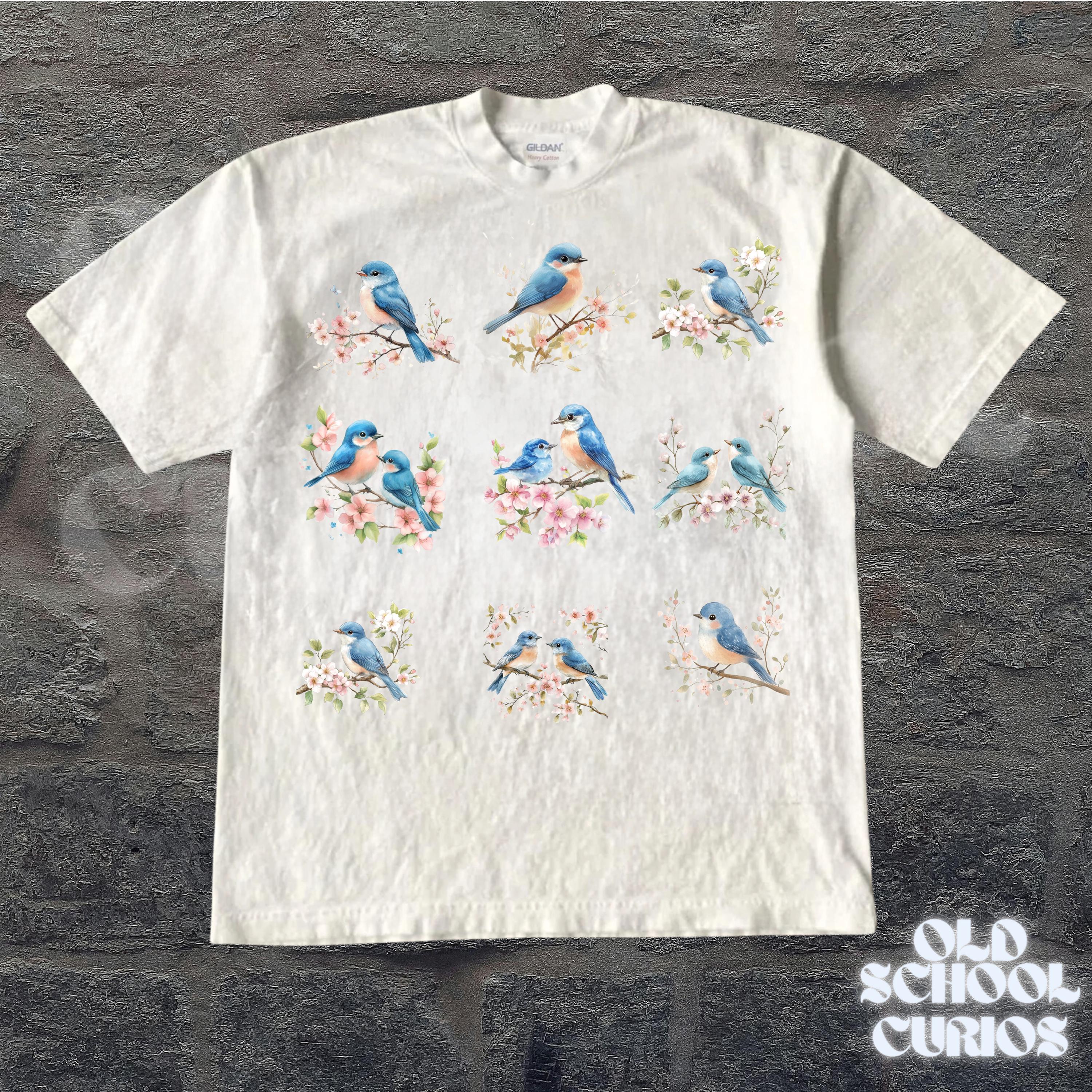 Birds Retro 90s Tattoo Tshirt, Vintage Bird Lovers Cute Shirt, Bird ...