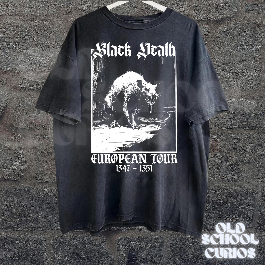 Black Death Vintage 90s T-shirt, Retro Medieval Rat Shirt, Gothic ...
