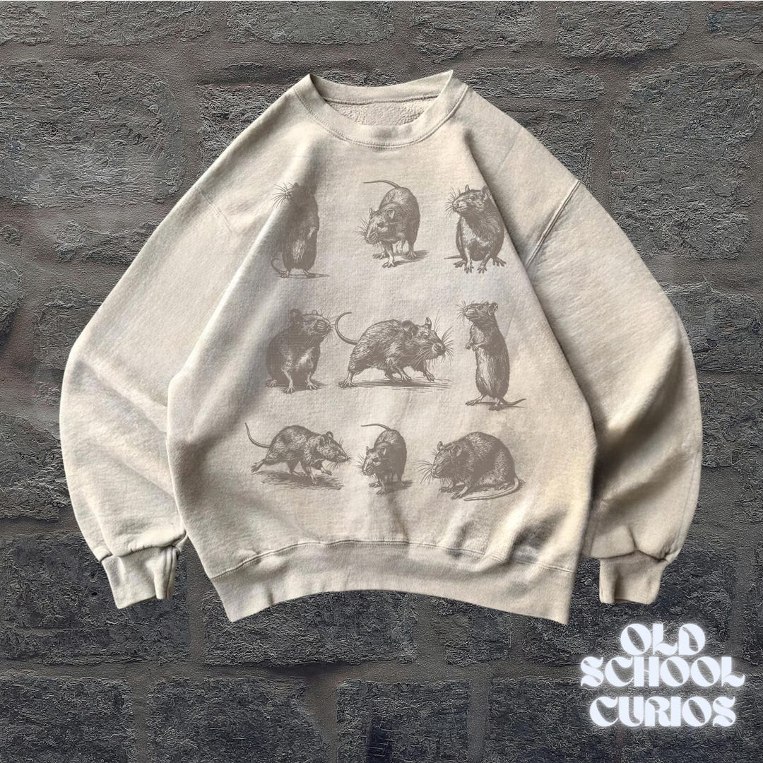 Crazy Rats Vintage 90s Sweatshirt, Retro Medieval Rat Tshirt, Gothic ...