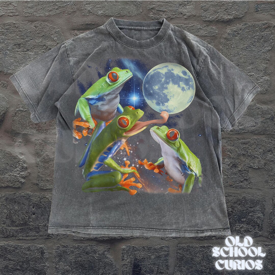 Frogs Howling to Moon Comfort Colors® Vintage Style Tshirt, Retro Funny ...