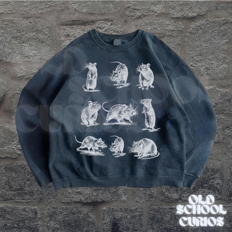Crazy Rats Vintage 90s Sweatshirt, Retro Medieval Rat Tshirt, Gothic ...