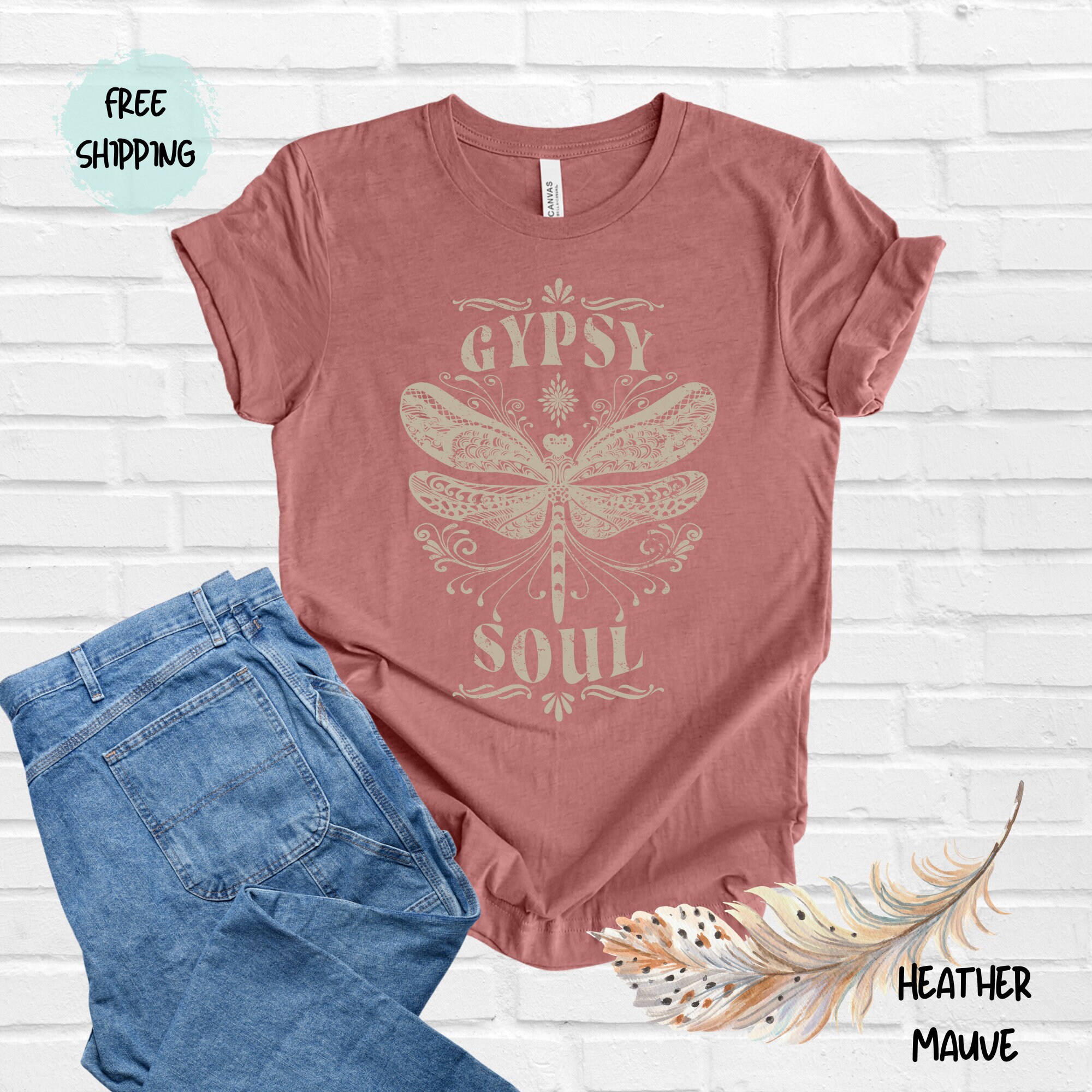 Gypsy Soul Shirt, Woman's Gypsy Soul Boho T-shirt, Gypsy Free Spirit ...