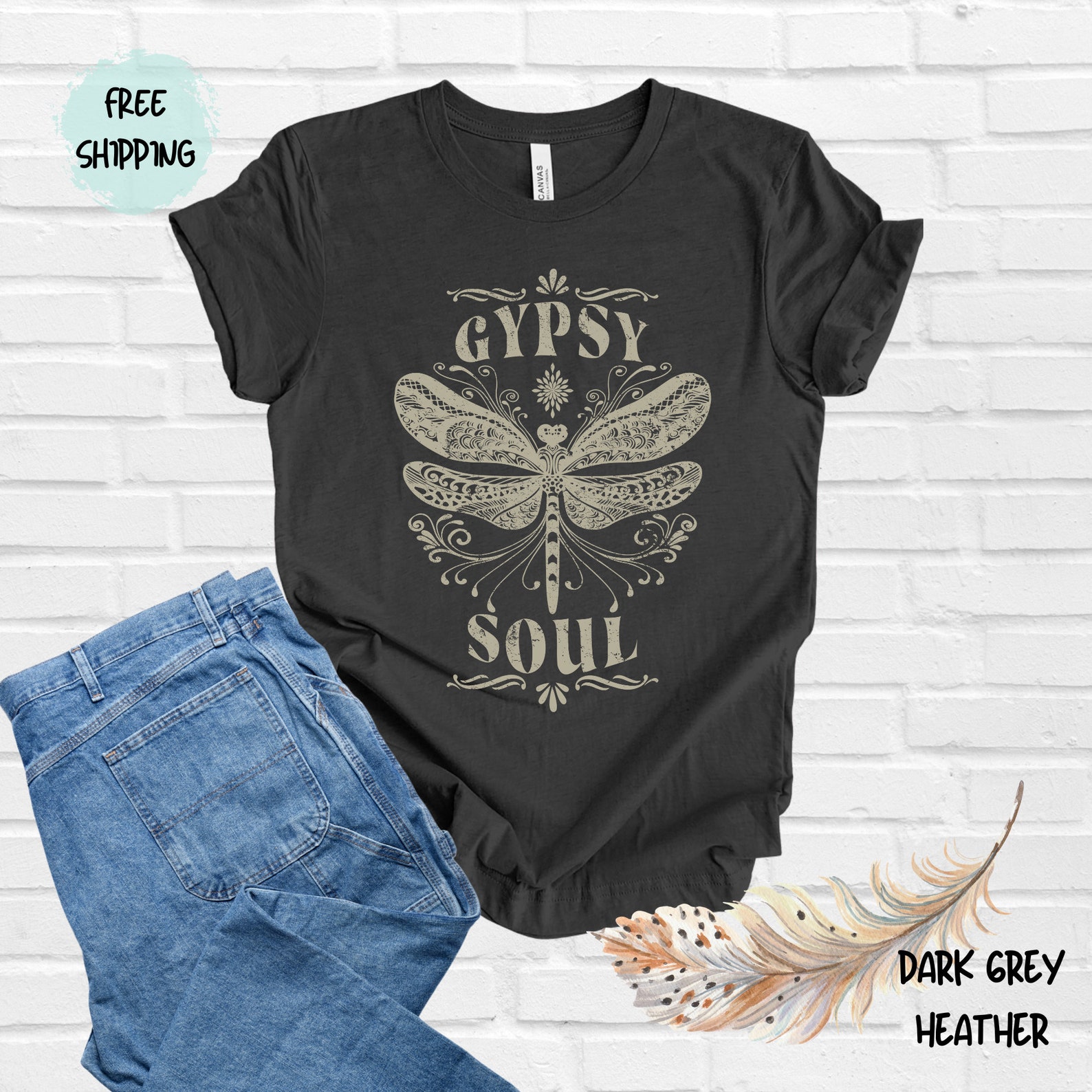 Gypsy Soul Shirt, Woman's Gypsy Soul Boho T-shirt, Gypsy Free Spirit Shirt, Girls Trip Shirt ...