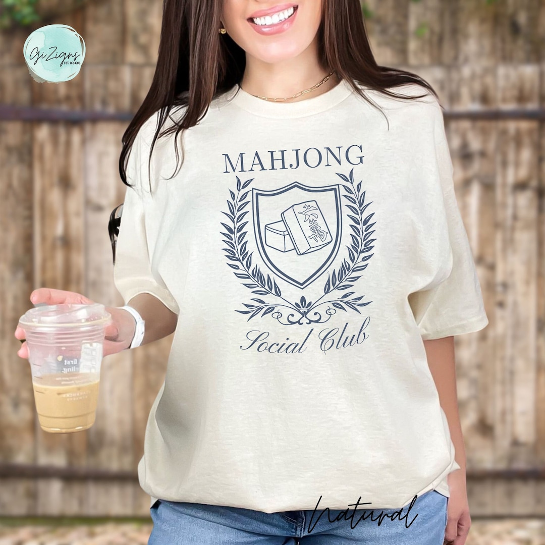Mahjong Tee Shirt for Women, Social Club Shirt, Mahjong Friendship T ...
