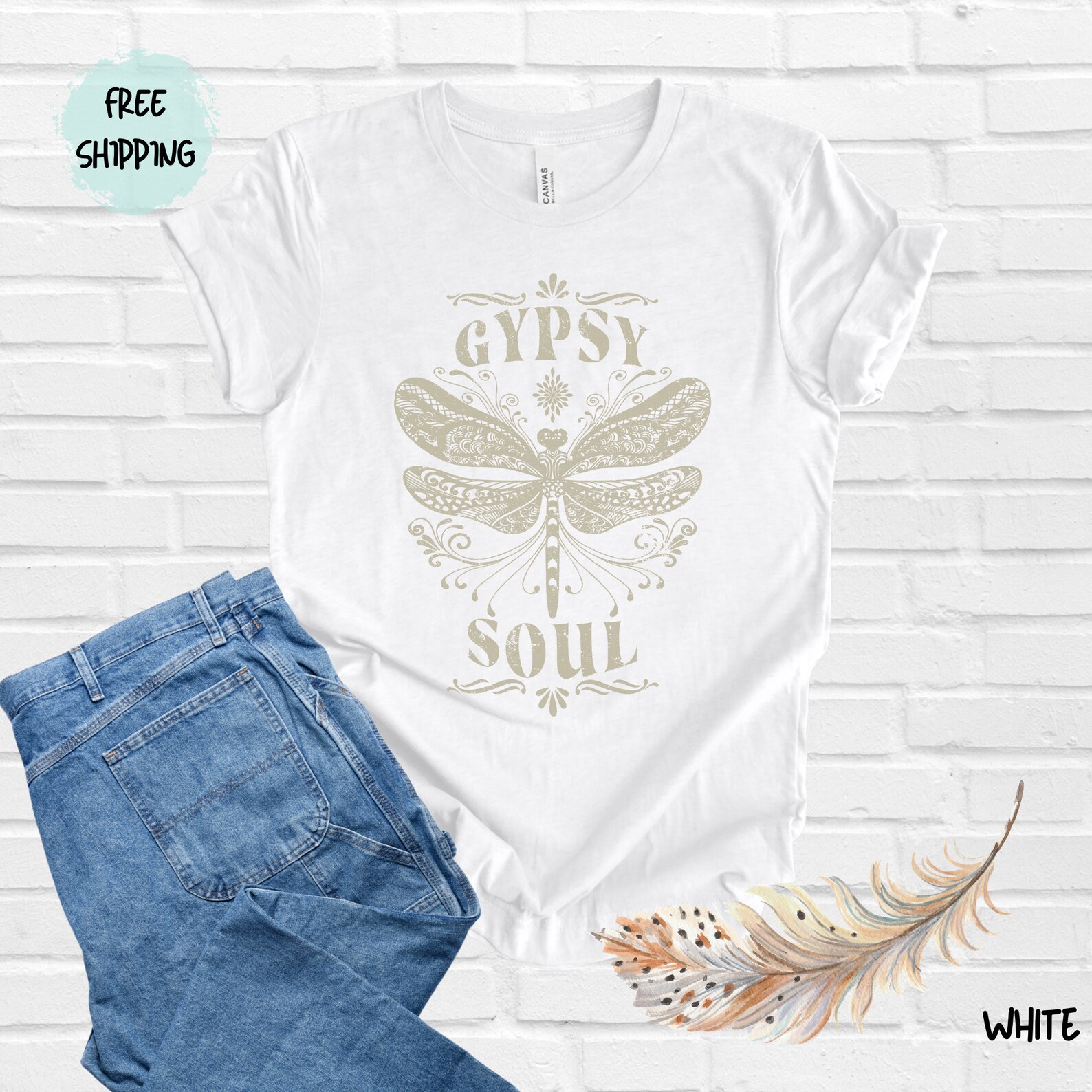 Gypsy Soul Shirt, Woman's Gypsy Soul Boho T-shirt, Gypsy Free Spirit ...