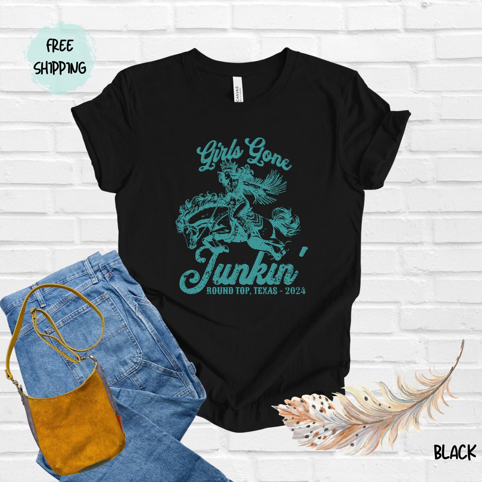 Junkin' Antiques Week Shirt, Round Top Junkyard Design Tee, Flea Market ...