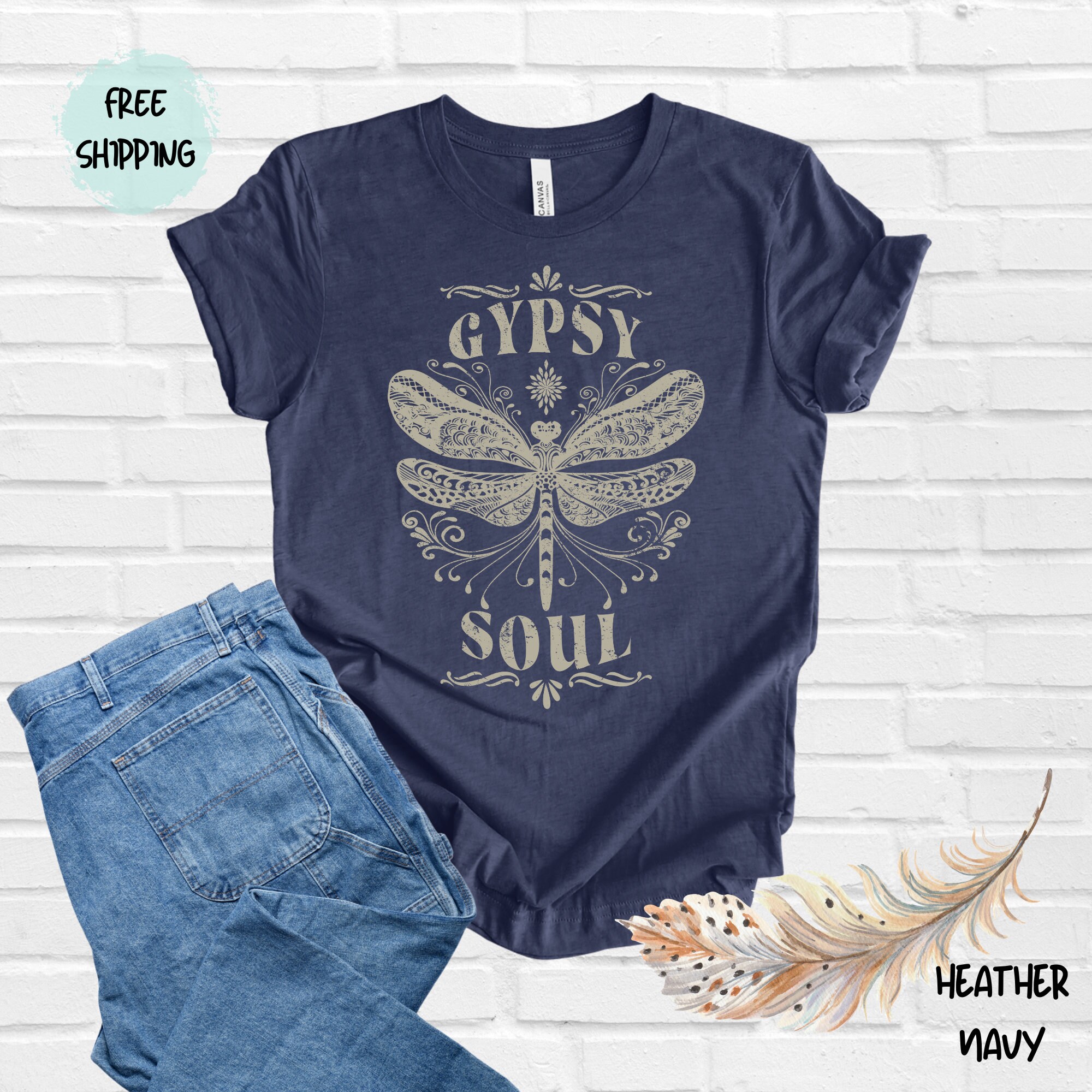 Gypsy Soul Shirt, Woman's Gypsy Soul Boho T-shirt, Gypsy Free Spirit ...