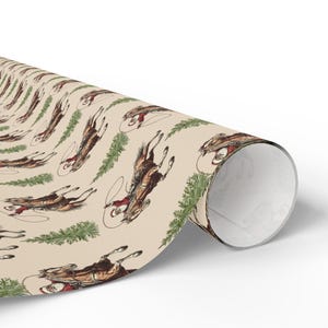 Christmas Santa Wrapping Papers, Vintage Western Holiday Gift Wrap ...
