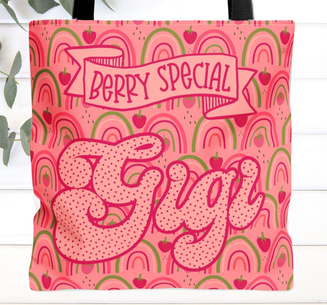 Berry Special Personalized Strawberry Tote Bag! Customized Tote Bag for ...
