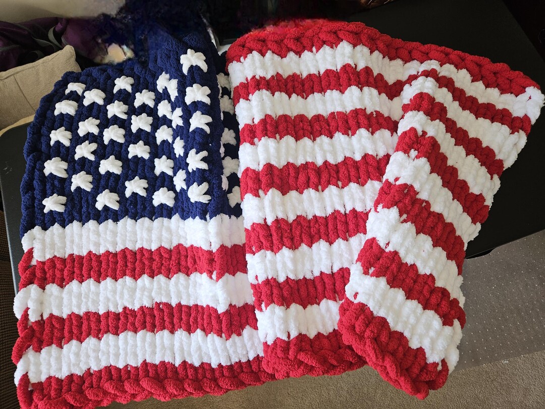 Hand-knitted American Flag - Patriotic Decor - Etsy