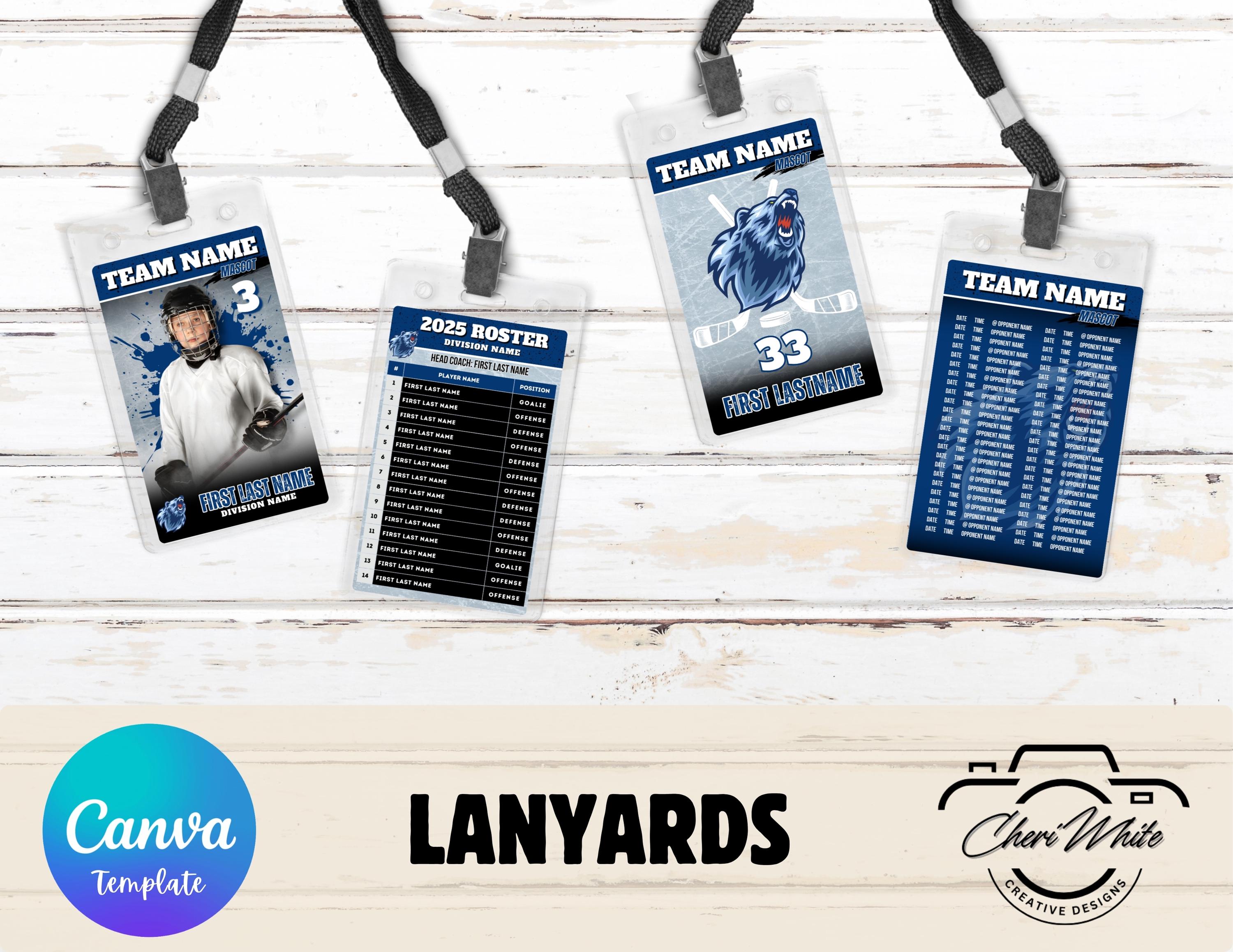 Hockey Sports Team Roster Player Card Canva Template Youth High School ...
