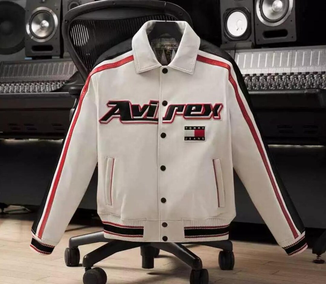 Avirex USA Tommy Jeans Bomber Leather Jacket Genuine Cowhide Vintage ...