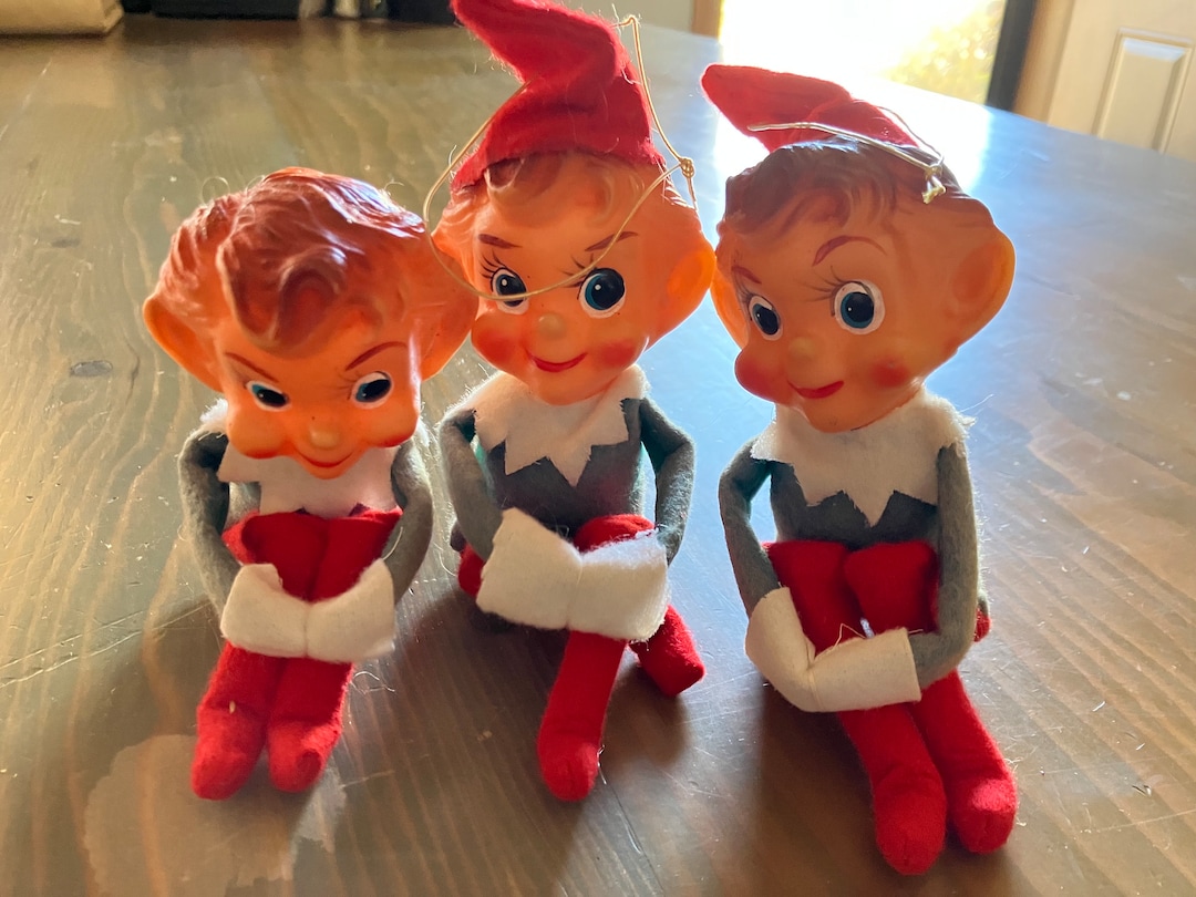 Three Vintage Knee Hugging Elf on a Shelf Elves Made in Japan - Etsy