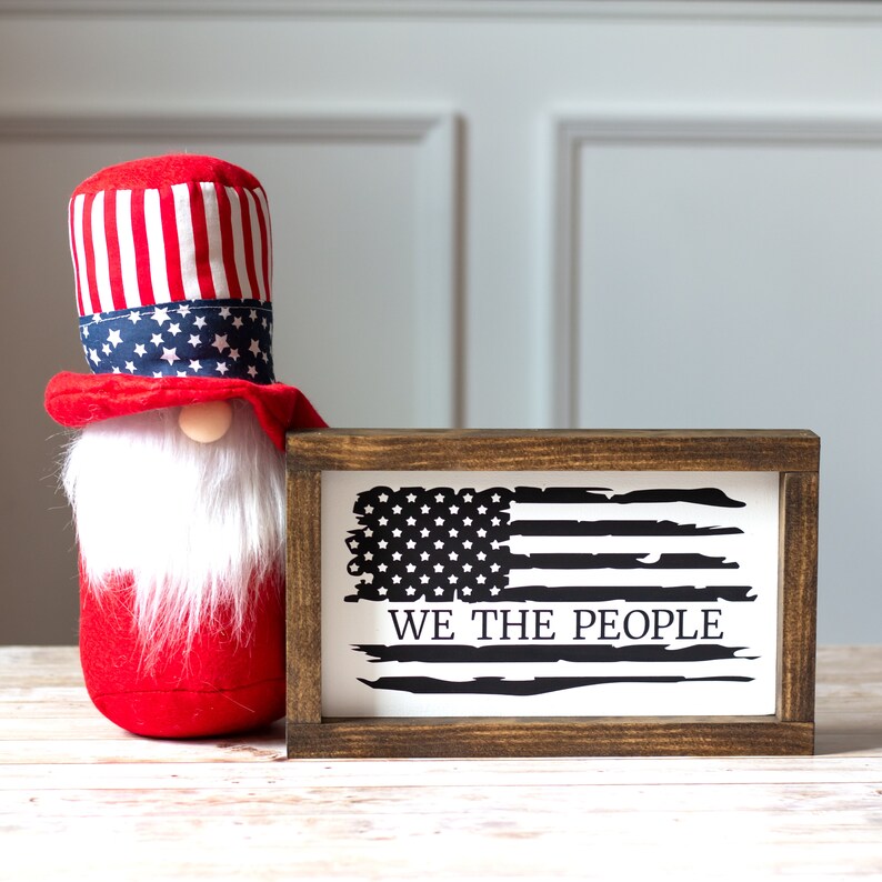 Rustic American Flag Sign: We the People, Patriotic Wall Decor - Etsy