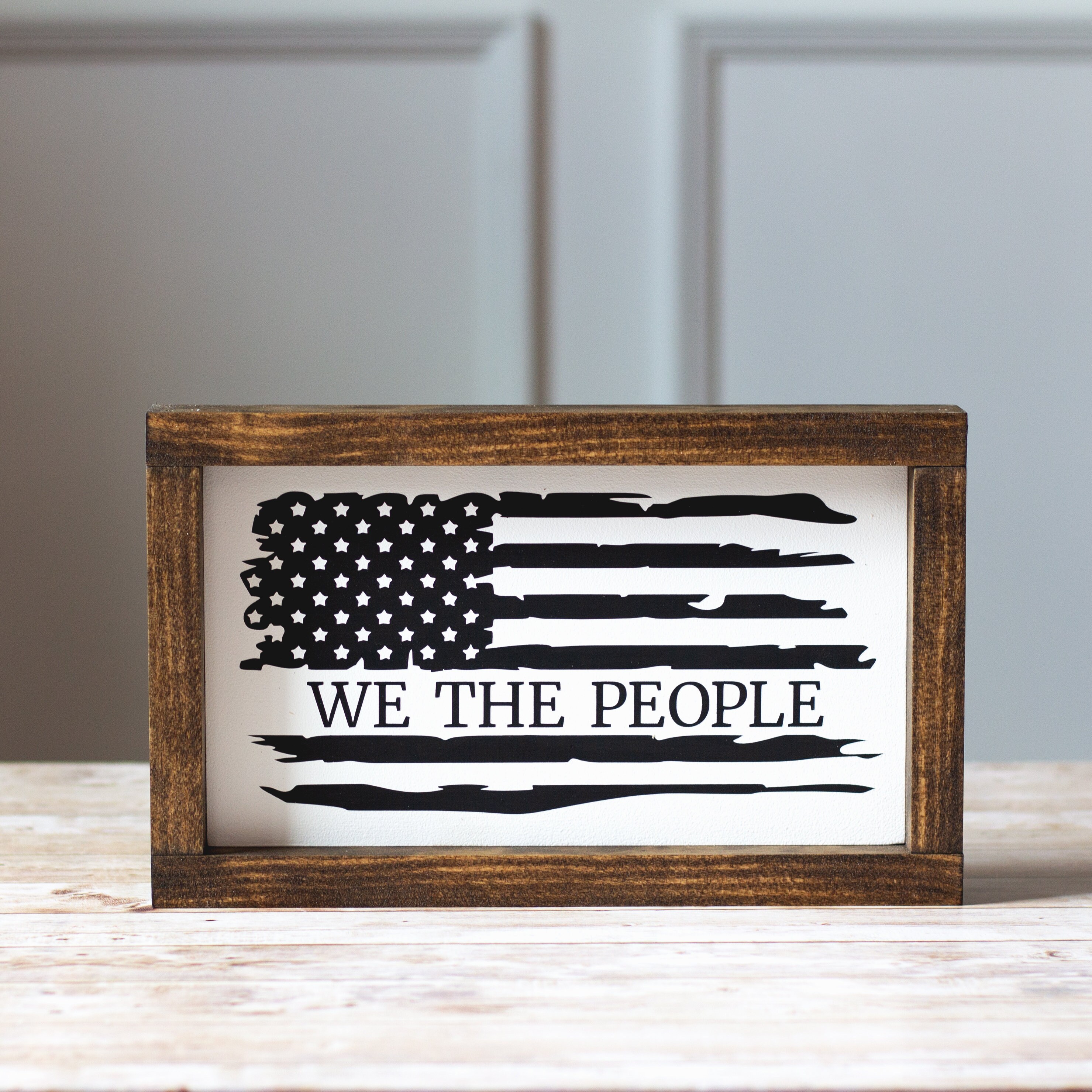 Rustic American Flag Sign: We the People, Patriotic Wall Decor - Etsy