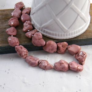 Chunky Pink Turquoise Necklace, Pink Magnesite Necklace, Womens Fashion ...