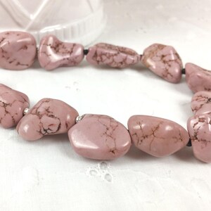 Chunky Pink Turquoise Necklace, Pink Magnesite Necklace, Womens Fashion ...