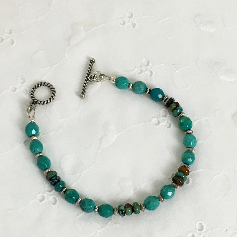 Natural Green Blue Turquoise Bracelet Multi-color turquoise | Etsy