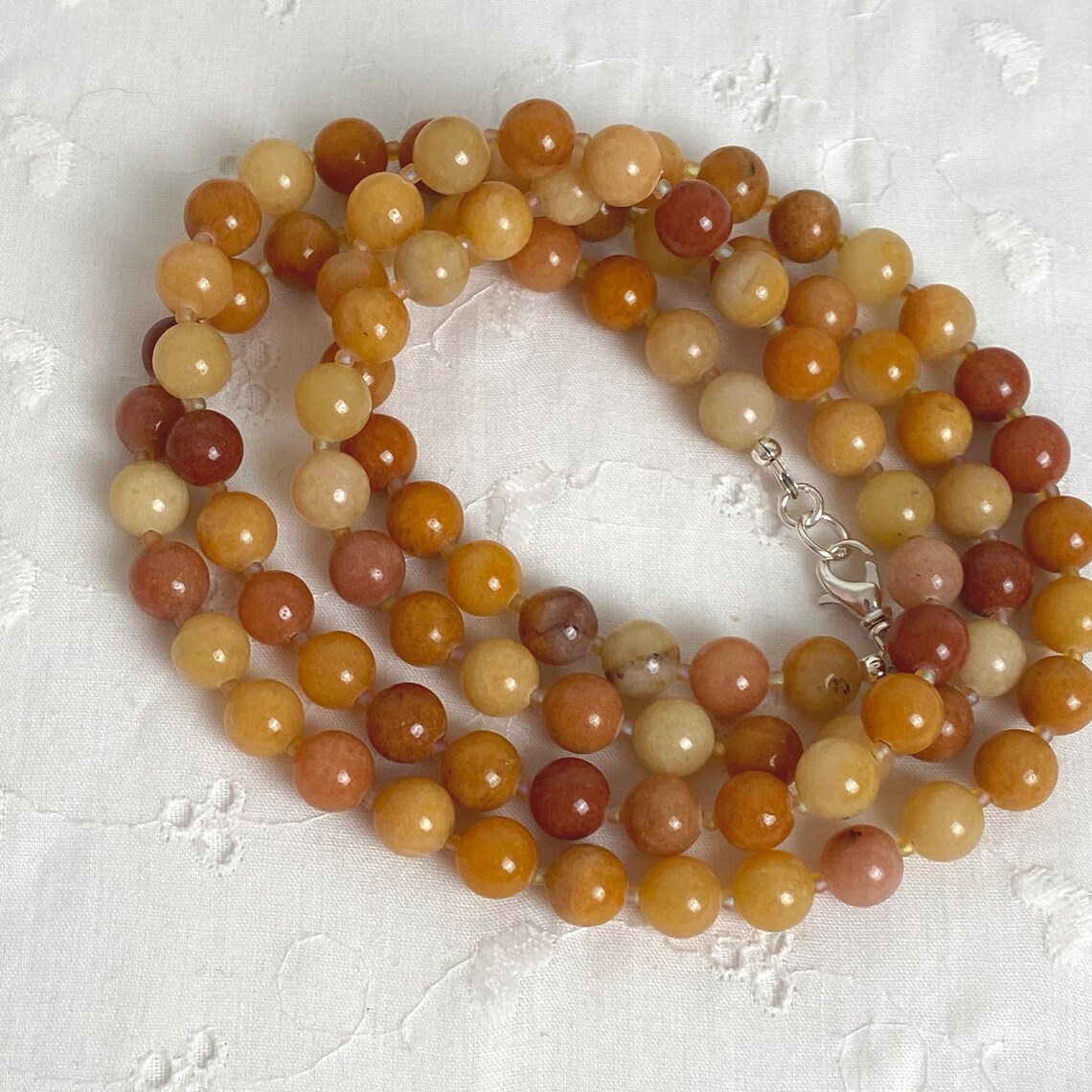 Long Golden Jasper Necklace Goldenrod Colonial Jasper Beaded - Etsy