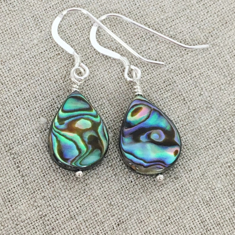 Abalone Earrings Paua Shells Dark Sea Shell Jewelry - Etsy