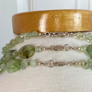 Prehnite Necklace, Gemstone Beaded Necklace, Forest Green or Moss Green ...